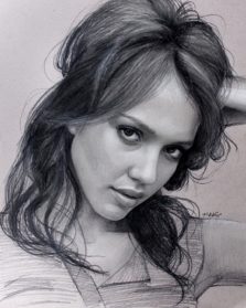 Actress Jessica Alba Drawing - Drawing Skill