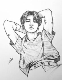 V BTS Art Drawing - Drawing Skill