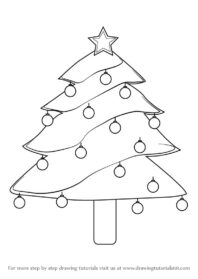 Xmas Tree Drawing Realistic - Drawing Skill