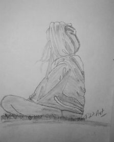 Alone Girl Drawing - Drawing Skill