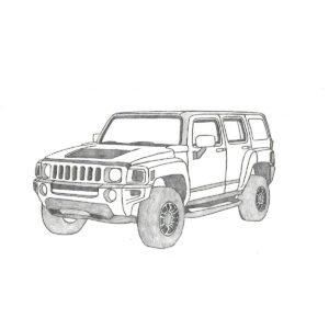 Hummer Drawing Best - Drawing Skill
