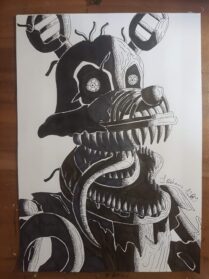Nightmare Foxy Drawing Amazing - Drawing Skill
