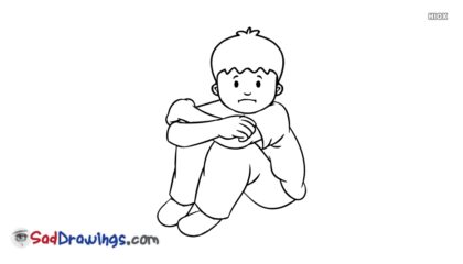 Sad Boy Drawing Pics - Drawing Skill