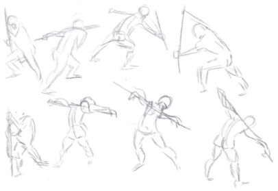 Action Poses Drawing Pic - Drawing Skill
