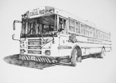 Bus Drawing Beautiful Art - Drawing Skill