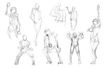 Figure Action Poses Drawing Picture - Drawing Skill
