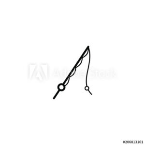 Fishing Pole Drawing Sketch - Drawing Skill