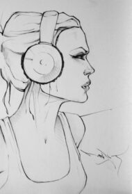 Music Girl Drawing Amazing - Drawing Skill